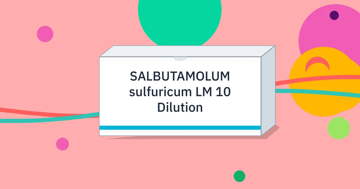 Symbolbild: Packung mit der Aufschrift SALBUTAMOLUM sulfuricum LM 10 Dilution (PZN 18271774) – Verfügbarkeit und Bezug in Apotheken in Frankfurt am Main