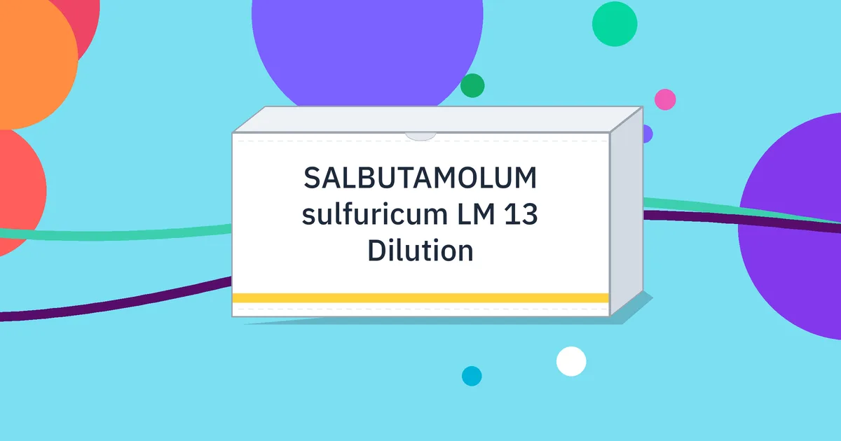 Symbolbild: Packung mit der Aufschrift SALBUTAMOLUM sulfuricum LM 13 Dilution (PZN 18271811) – Verfügbarkeit und Bezug in Apotheken in Frankfurt am Main