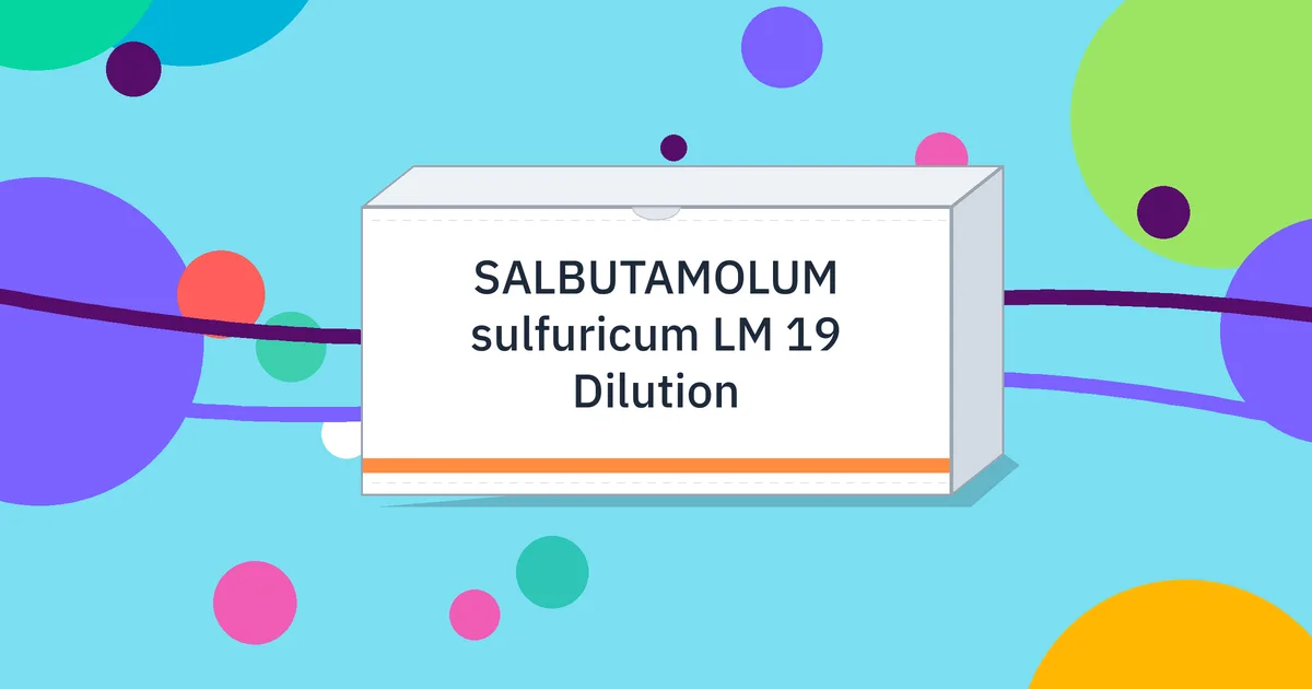 Symbolbild: Packung mit der Aufschrift SALBUTAMOLUM sulfuricum LM 19 Dilution (PZN 18271886) – Verfügbarkeit und Bezug in Apotheken in Frankfurt am Main