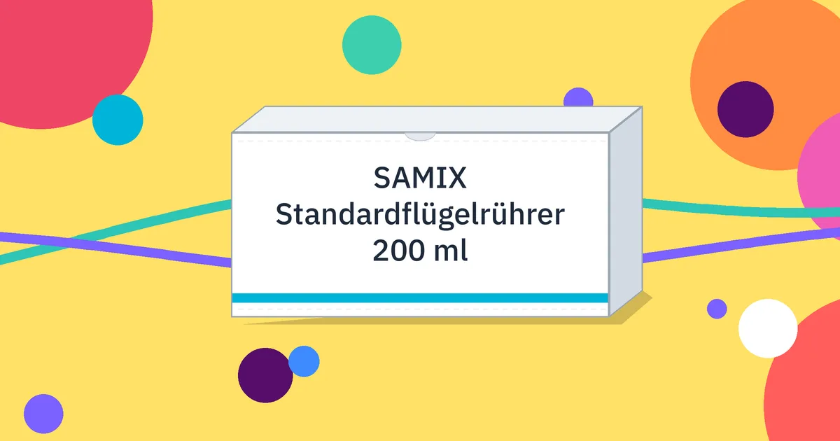 Symbolbild: Packung mit der Aufschrift SAMIX Standardflügelrührer 200 ml (PZN 11481037) – Verfügbarkeit und Bezug in Apotheken in Frankfurt am Main