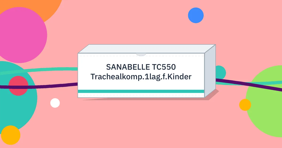 Symbolbild: Packung mit der Aufschrift SANABELLE TC550 Trachealkomp.1lag.f.Kinder (PZN 08793916) – Verfügbarkeit und Bezug in Apotheken in Frankfurt am Main