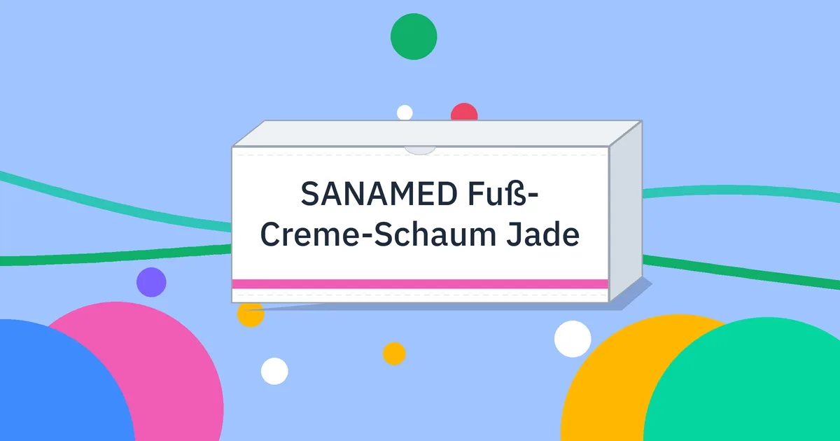 Symbolbild: Packung mit der Aufschrift SANAMED Fuß-Creme-Schaum Jade (PZN 12600136) – Verfügbarkeit und Bezug in Apotheken in Frankfurt am Main