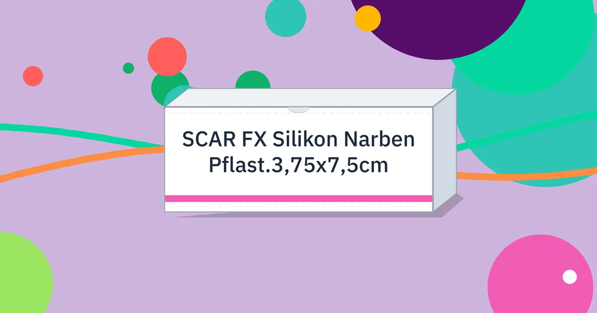 Symbolbild: Packung mit der Aufschrift SCAR FX Silikon Narben Pflast.3,75x7,5cm (PZN 02954838) – Verfügbarkeit und Bezug in Apotheken in Frankfurt am Main