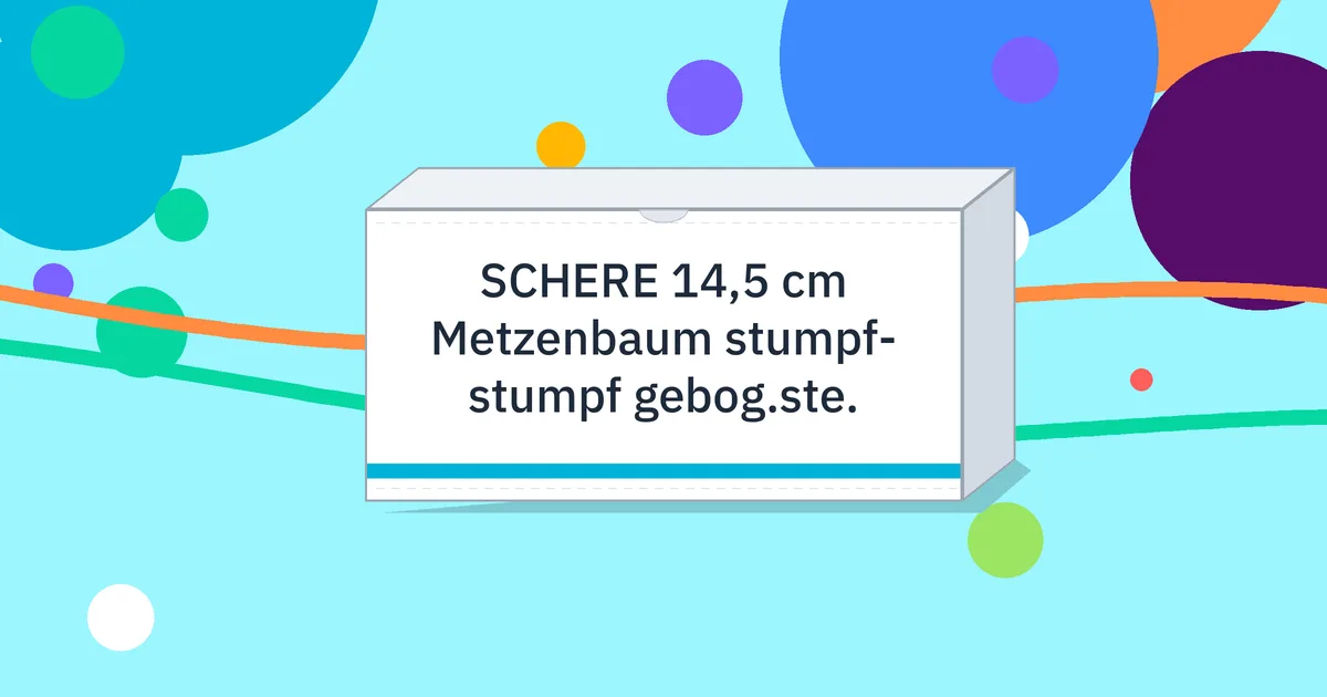 Symbolbild: Packung mit der Aufschrift SCHERE 14,5 cm Metzenbaum stumpf-stumpf gebog.ste. (PZN 17248454) – Verfügbarkeit und Bezug in Apotheken in Frankfurt am Main