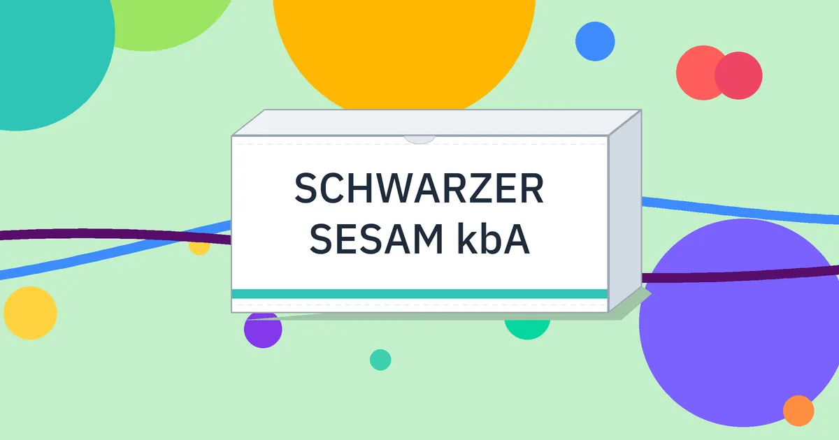 Symbolbild: Packung mit der Aufschrift SCHWARZER SESAM kbA (PZN 05511194) – Verfügbarkeit und Bezug in Apotheken in Frankfurt am Main