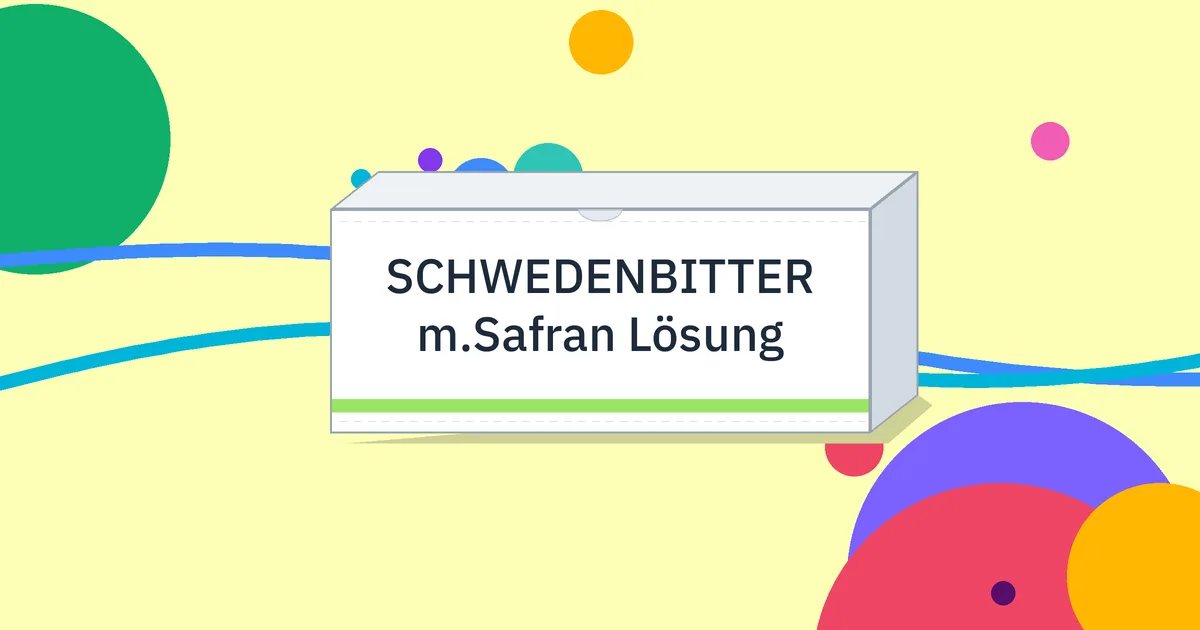 Symbolbild: Packung mit der Aufschrift SCHWEDENBITTER m.Safran Lösung (PZN 00768540) – Verfügbarkeit und Bezug in Apotheken in Frankfurt am Main