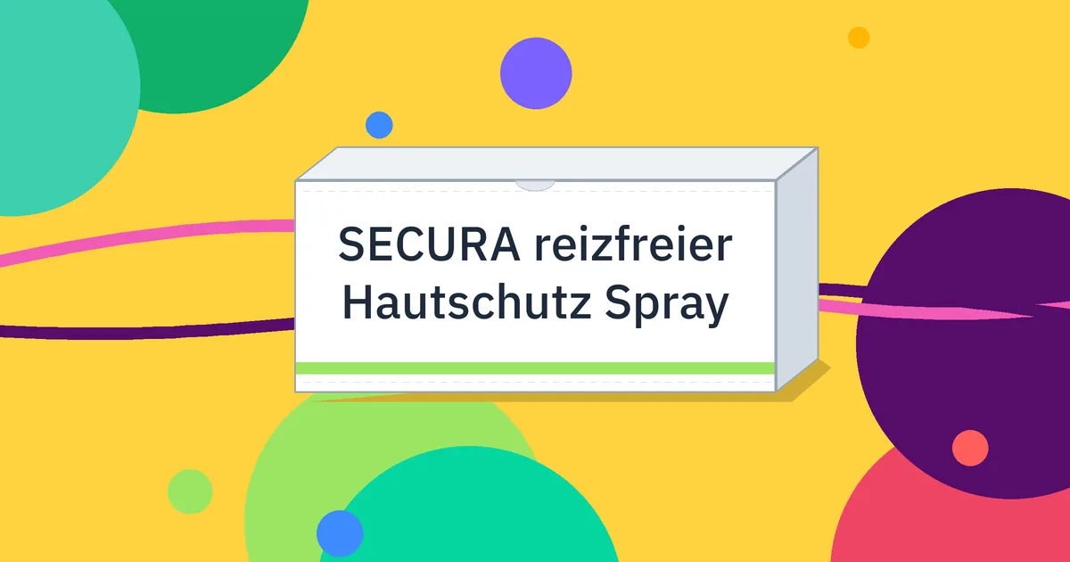 Symbolbild: Packung mit der Aufschrift SECURA reizfreier Hautschutz Spray (PZN 13348070) – Verfügbarkeit und Bezug in Apotheken in Frankfurt am Main