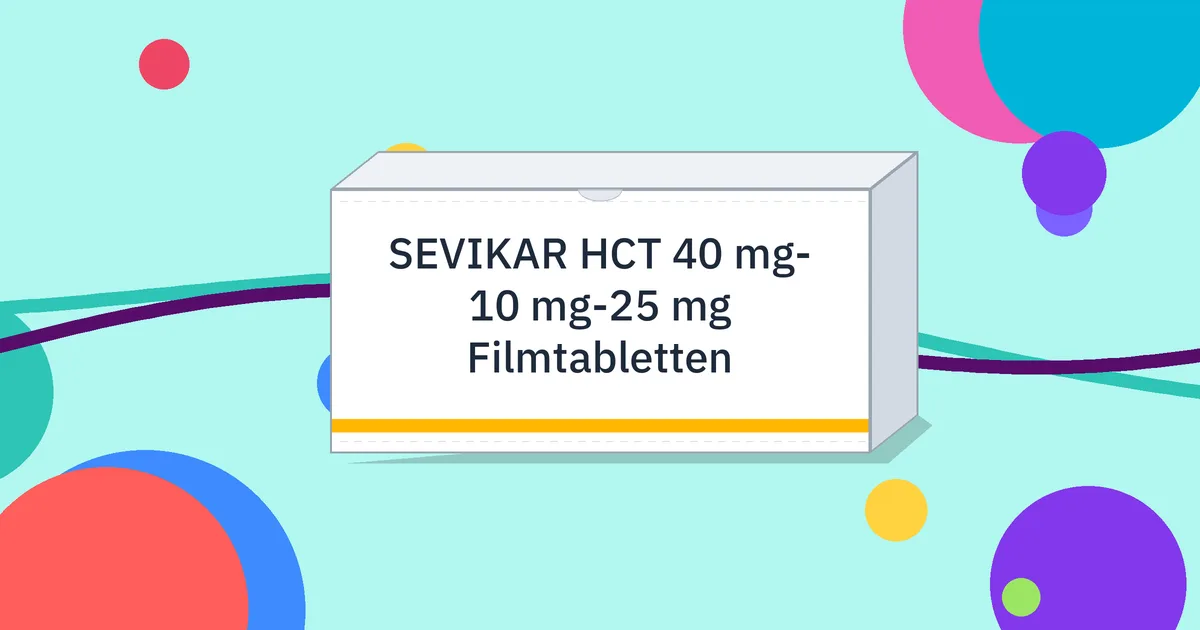 Symbolbild: Packung mit der Aufschrift SEVIKAR HCT 40 mg-10 mg-25 mg Filmtabletten (PZN 17537342) – Verfügbarkeit und Bezug in Apotheken in Frankfurt am Main