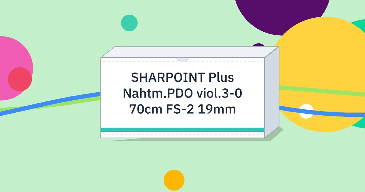 Symbolbild: Packung mit der Aufschrift SHARPOINT Plus Nahtm.PDO viol.3-0 70cm FS-2 19mm (PZN 17994097) – Verfügbarkeit und Bezug in Apotheken in Frankfurt am Main