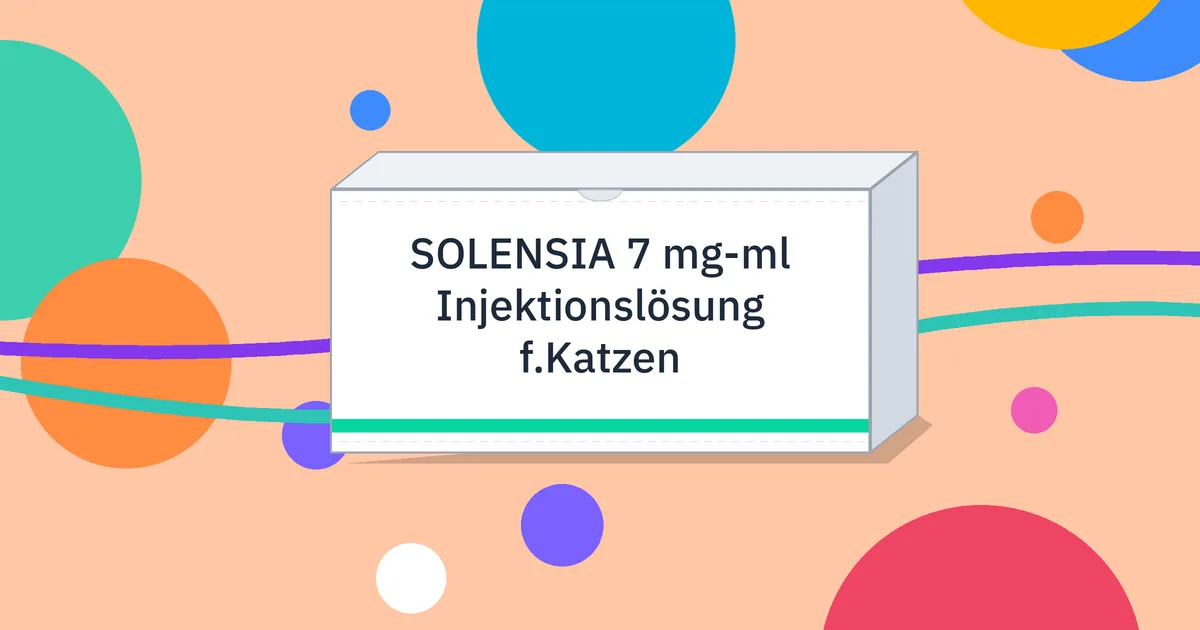Symbolbild: Packung mit der Aufschrift SOLENSIA 7 mg-ml Injektionslösung f.Katzen (PZN 17517606) – Verfügbarkeit und Bezug in Apotheken in Frankfurt am Main