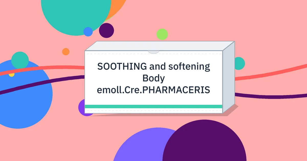 Symbolbild: Packung mit der Aufschrift SOOTHING and softening Body emoll.Cre.PHARMACERIS (PZN 16390948) – Verfügbarkeit und Bezug in Apotheken in Frankfurt am Main