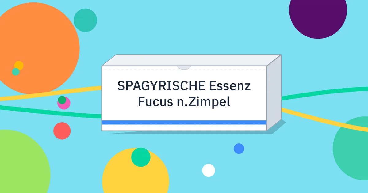 Symbolbild: Packung mit der Aufschrift SPAGYRISCHE Essenz Fucus n.Zimpel (PZN 00916696) – Verfügbarkeit und Bezug in Apotheken in Frankfurt am Main