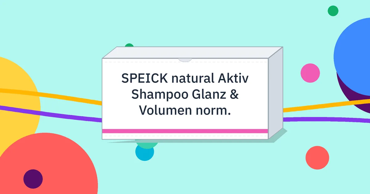 Symbolbild: Packung mit der Aufschrift SPEICK natural Aktiv Shampoo Glanz & Volumen norm. (PZN 06439961) – Verfügbarkeit und Bezug in Apotheken in Frankfurt am Main