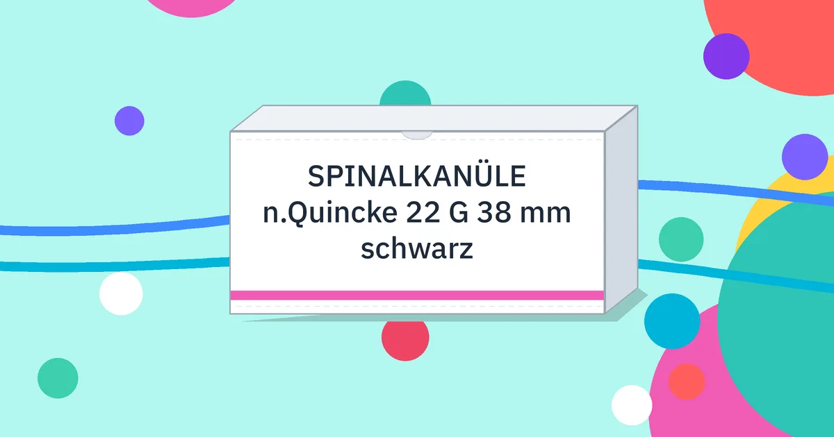 Symbolbild: Packung mit der Aufschrift SPINALKANÜLE n.Quincke 22 G 38 mm schwarz (PZN 00864019) – Verfügbarkeit und Bezug in Apotheken in Frankfurt am Main