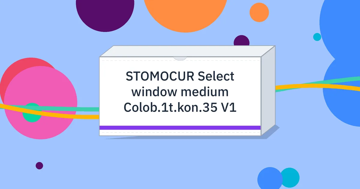Symbolbild: Packung mit der Aufschrift STOMOCUR Select window medium Colob.1t.kon.35 V1 (PZN 17551023) – Verfügbarkeit und Bezug in Apotheken in Frankfurt am Main