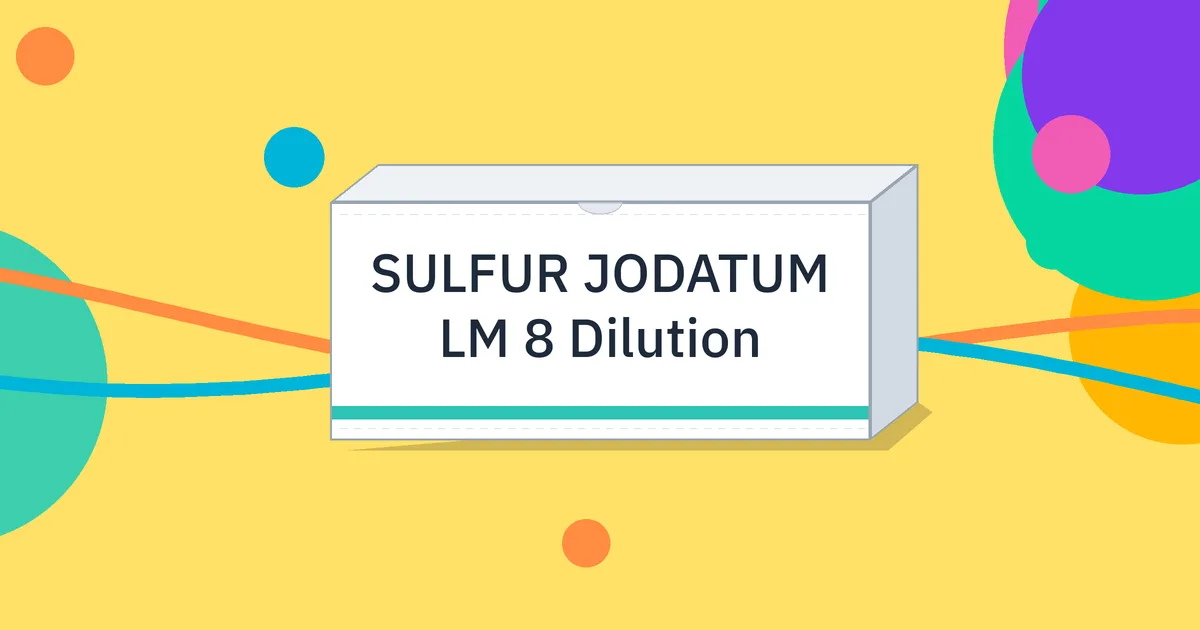 Symbolbild: Packung mit der Aufschrift SULFUR JODATUM LM 8 Dilution (PZN 13210294) – Verfügbarkeit und Bezug in Apotheken in Frankfurt am Main