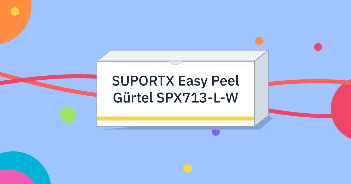 Symbolbild: Packung mit der Aufschrift SUPORTX Easy Peel Gürtel SPX713-L-W (PZN 09386047) – Verfügbarkeit und Bezug in Apotheken in Frankfurt am Main