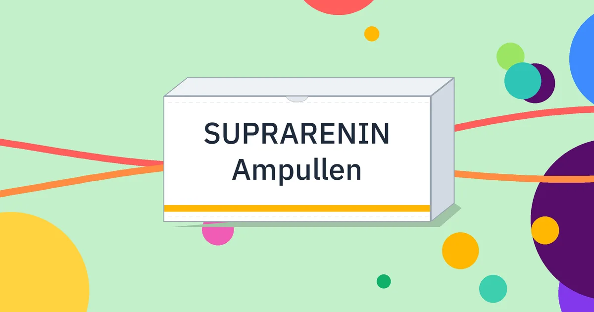 Symbolbild: Packung mit der Aufschrift SUPRARENIN Ampullen (PZN 06053210) – Verfügbarkeit und Bezug in Apotheken in Frankfurt am Main