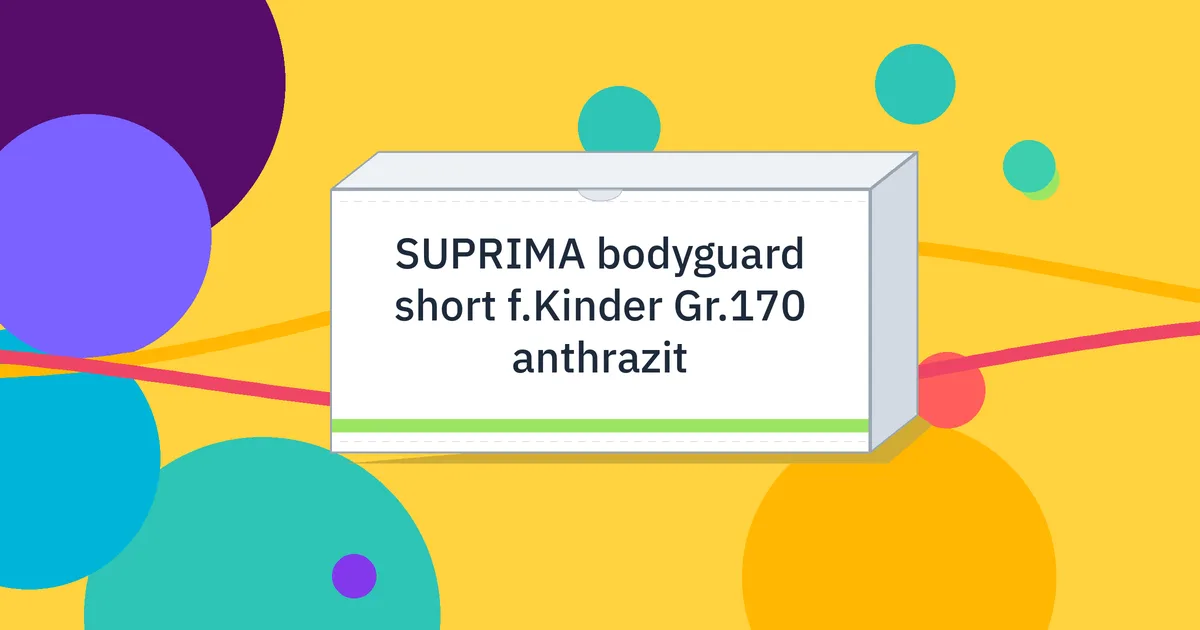Symbolbild: Packung mit der Aufschrift SUPRIMA bodyguard short f.Kinder Gr.170 anthrazit (PZN 14302963) – Verfügbarkeit und Bezug in Apotheken in Frankfurt am Main