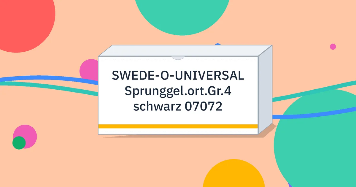 Symbolbild: Packung mit der Aufschrift SWEDE-O-UNIVERSAL Sprunggel.ort.Gr.4 schwarz 07072 (PZN 02509860) – Verfügbarkeit und Bezug in Apotheken in Frankfurt am Main