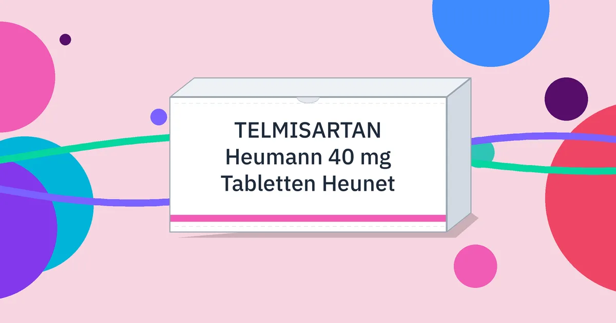 Symbolbild: Packung mit der Aufschrift TELMISARTAN Heumann 40 mg Tabletten Heunet (PZN 14211663) – Verfügbarkeit und Bezug in Apotheken in Frankfurt am Main
