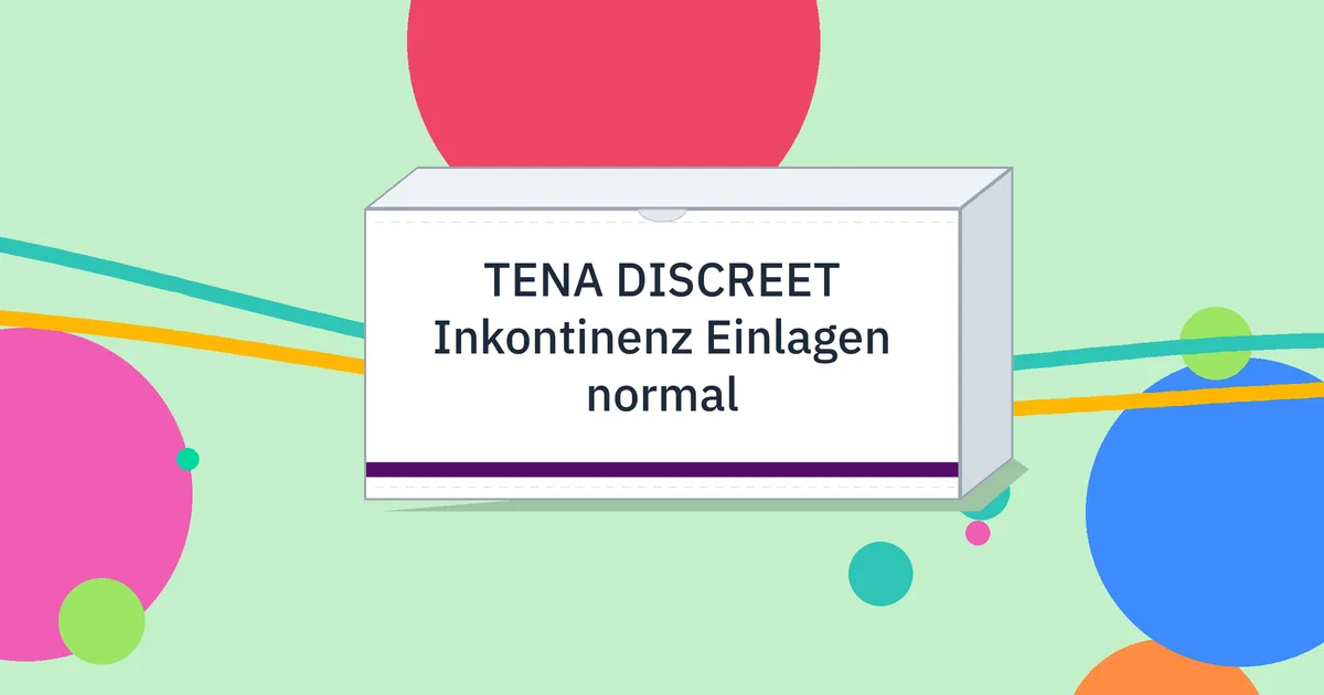 Symbolbild: Packung mit der Aufschrift TENA DISCREET Inkontinenz Einlagen normal (PZN 17981462) – Verfügbarkeit und Bezug in Apotheken in Frankfurt am Main