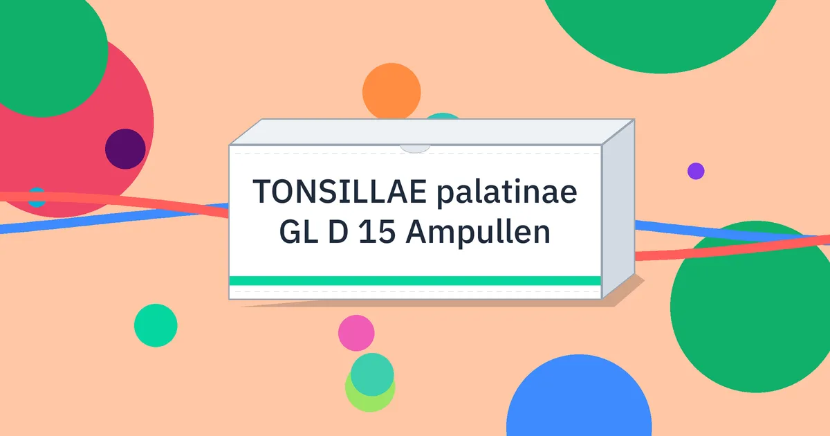 Symbolbild: Packung mit der Aufschrift TONSILLAE palatinae GL D 15 Ampullen (PZN 03354098) – Verfügbarkeit und Bezug in Apotheken in Frankfurt am Main