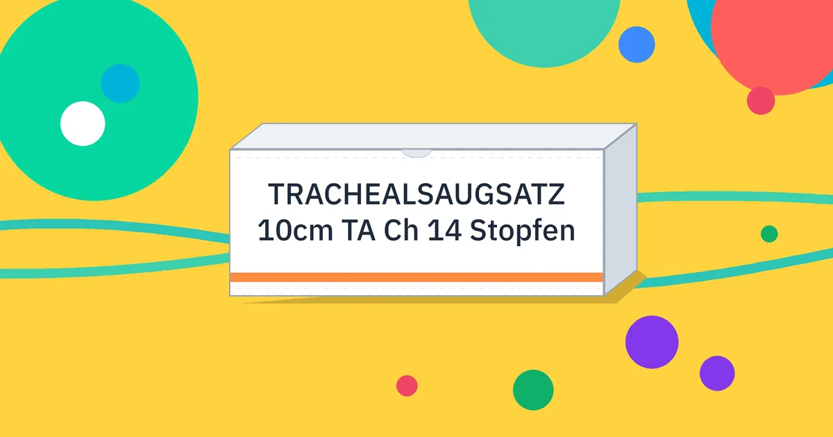 Symbolbild: Packung mit der Aufschrift TRACHEALSAUGSATZ 10cm TA Ch 14 Stopfen (PZN 17488750) – Verfügbarkeit und Bezug in Apotheken in Frankfurt am Main