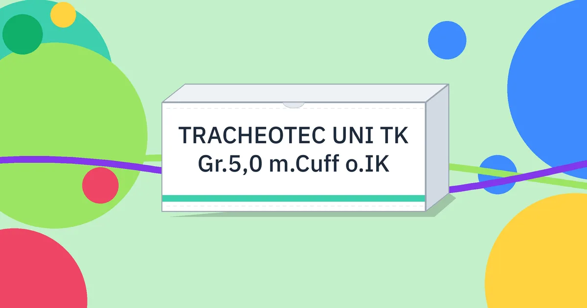 Symbolbild: Packung mit der Aufschrift TRACHEOTEC UNI TK Gr.5,0 m.Cuff o.IK (PZN 02456649) – Verfügbarkeit und Bezug in Apotheken in Frankfurt am Main