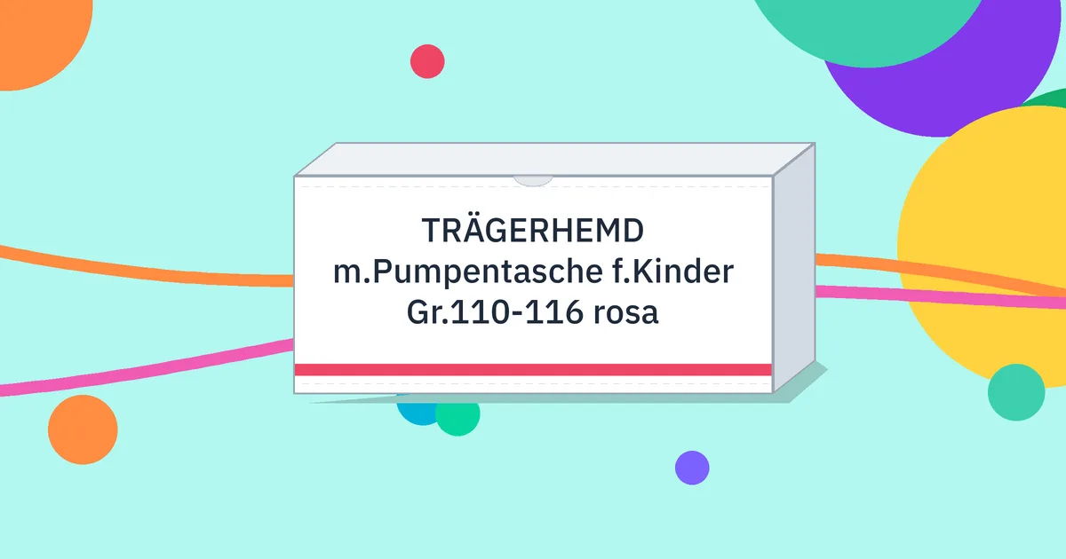 Symbolbild: Packung mit der Aufschrift TRÄGERHEMD m.Pumpentasche f.Kinder Gr.110-116 rosa (PZN 11552990) – Verfügbarkeit und Bezug in Apotheken in Frankfurt am Main