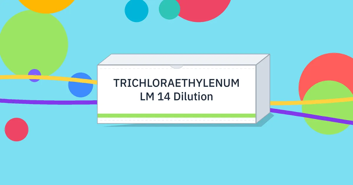 Symbolbild: Packung mit der Aufschrift TRICHLORAETHYLENUM LM 14 Dilution (PZN 13691885) – Verfügbarkeit und Bezug in Apotheken in Frankfurt am Main
