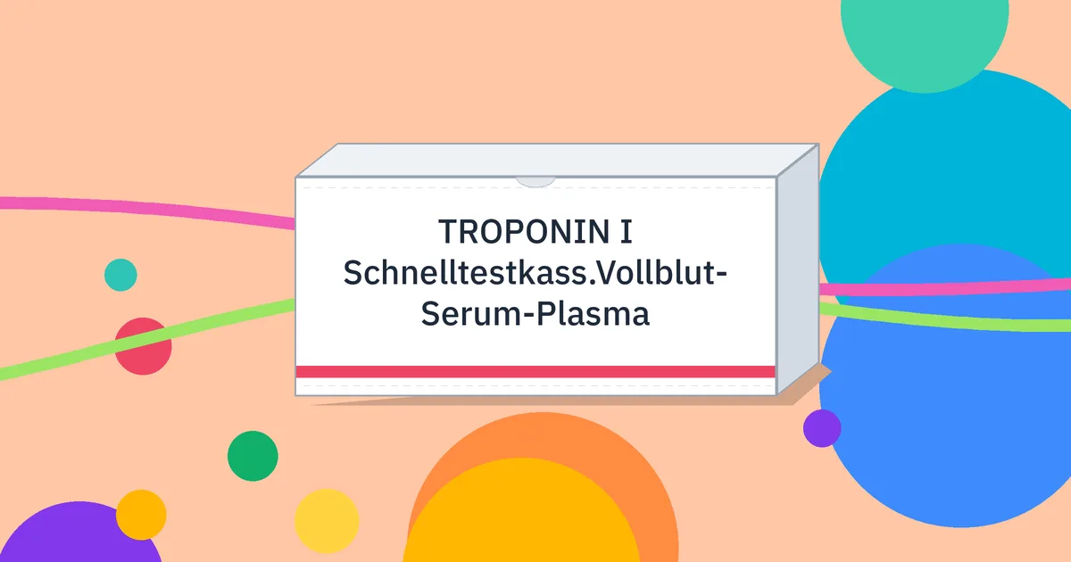 Symbolbild: Packung mit der Aufschrift TROPONIN I Schnelltestkass.Vollblut-Serum-Plasma (PZN 19850712) – Verfügbarkeit und Bezug in Apotheken in Frankfurt am Main