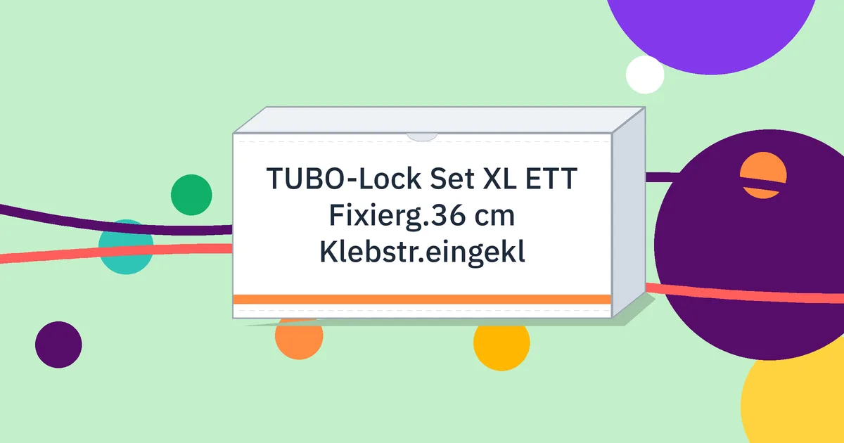 Symbolbild: Packung mit der Aufschrift TUBO-Lock Set XL ETT Fixierg.36 cm Klebstr.eingekl (PZN 18796152) – Verfügbarkeit und Bezug in Apotheken in Frankfurt am Main