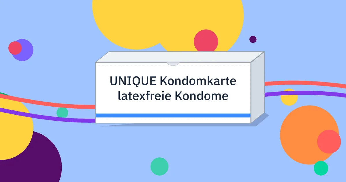 Symbolbild: Packung mit der Aufschrift UNIQUE Kondomkarte latexfreie Kondome (PZN 16575286) – Verfügbarkeit und Bezug in Apotheken in Frankfurt am Main