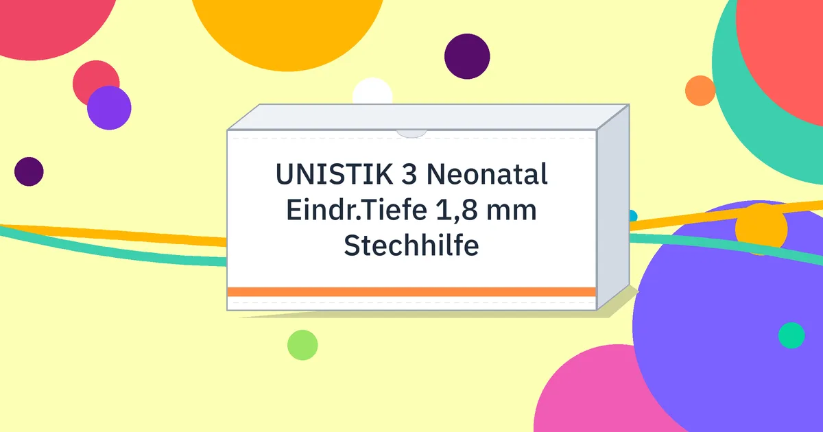 Symbolbild: Packung mit der Aufschrift UNISTIK 3 Neonatal Eindr.Tiefe 1,8 mm Stechhilfe (PZN 03802438) – Verfügbarkeit und Bezug in Apotheken in Frankfurt am Main