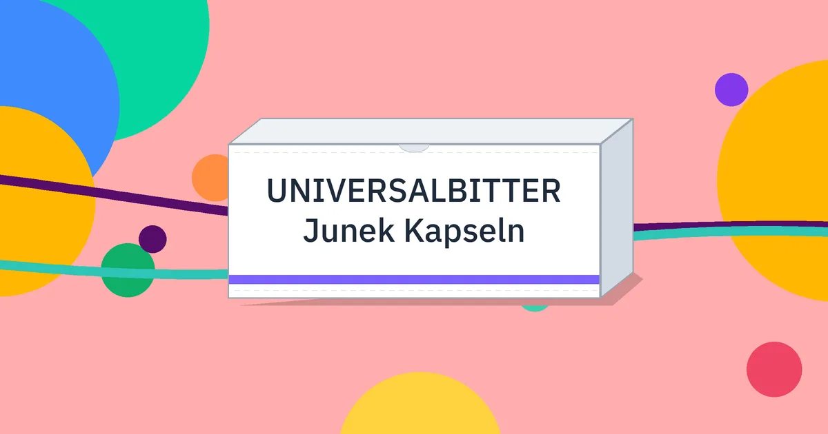 Symbolbild: Packung mit der Aufschrift UNIVERSALBITTER Junek Kapseln (PZN 10052179) – Verfügbarkeit und Bezug in Apotheken in Frankfurt am Main