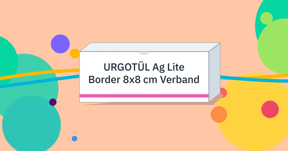 Symbolbild: Packung mit der Aufschrift URGOTÜL Ag Lite Border 8x8 cm Verband (PZN 09607117) – Verfügbarkeit und Bezug in Apotheken in Frankfurt am Main