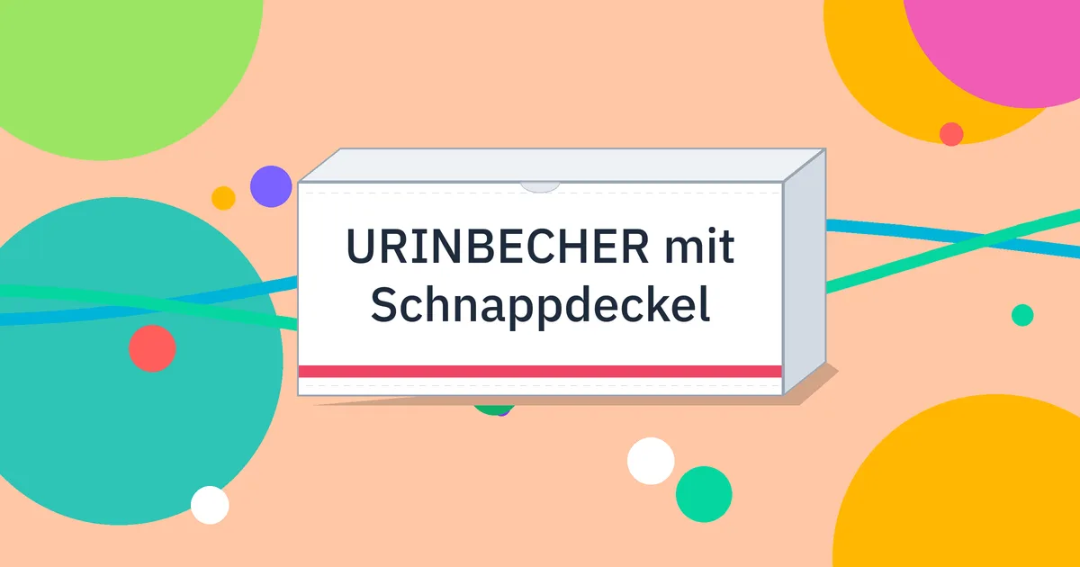 Symbolbild: Packung mit der Aufschrift URINBECHER mit Schnappdeckel (PZN 02771167) – Verfügbarkeit und Bezug in Apotheken in Frankfurt am Main