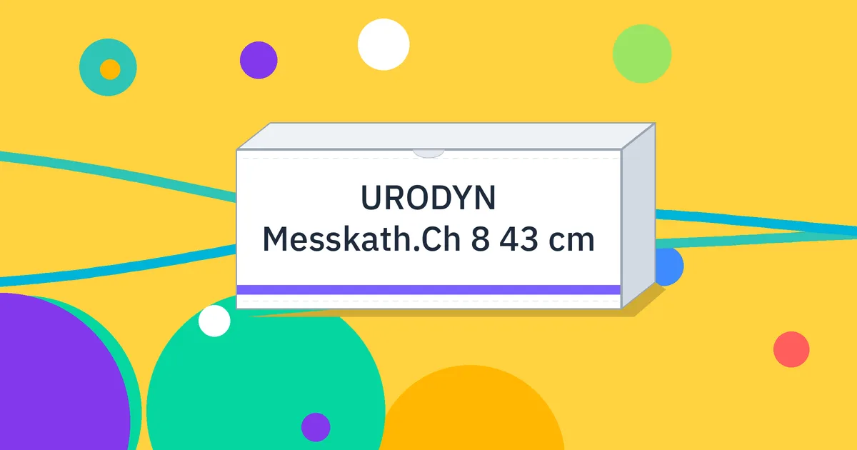 Symbolbild: Packung mit der Aufschrift URODYN Messkath.Ch 8 43 cm (PZN 03809742) – Verfügbarkeit und Bezug in Apotheken in Frankfurt am Main