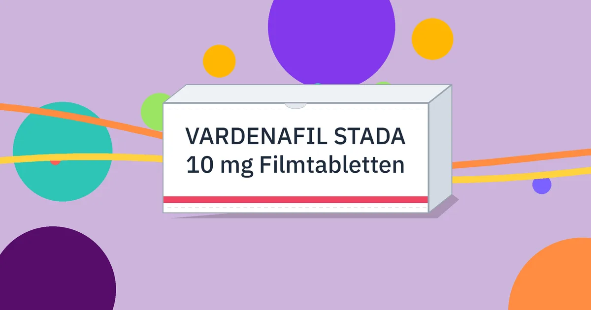 Symbolbild: Packung mit der Aufschrift VARDENAFIL STADA 10 mg Filmtabletten (PZN 14053684) – Verfügbarkeit und Bezug in Apotheken in Frankfurt am Main