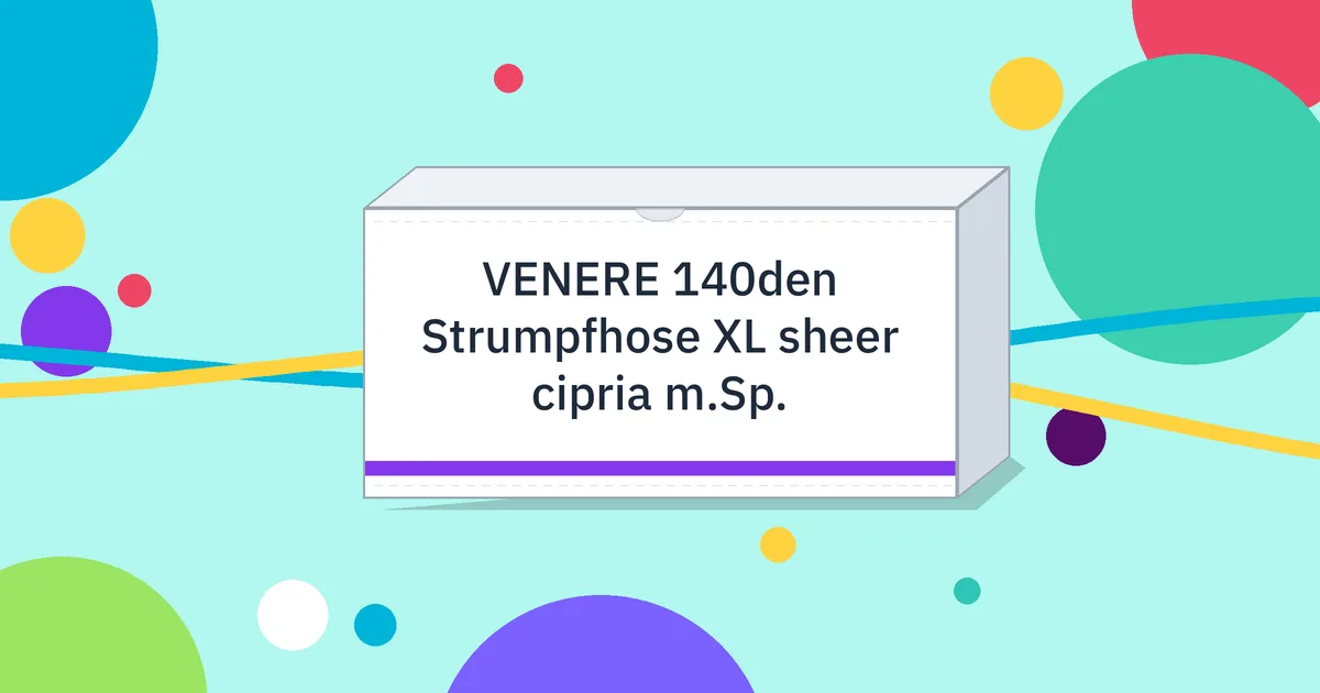 Symbolbild: Packung mit der Aufschrift VENERE 140den Strumpfhose XL sheer cipria m.Sp. (PZN 16171821) – Verfügbarkeit und Bezug in Apotheken in Frankfurt am Main