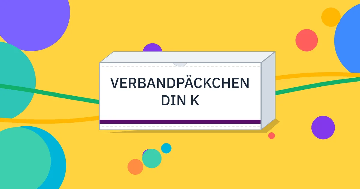 Symbolbild: Packung mit der Aufschrift VERBANDPÄCKCHEN DIN K (PZN 10080187) – Verfügbarkeit und Bezug in Apotheken in Frankfurt am Main