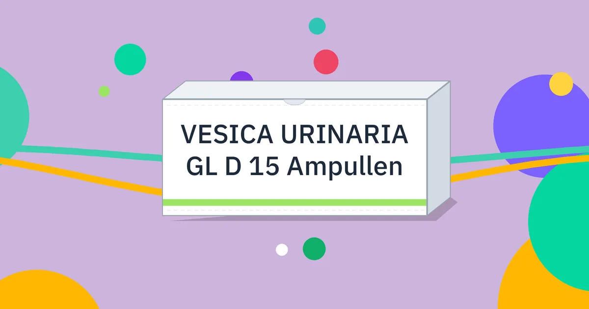 Symbolbild: Packung mit der Aufschrift VESICA URINARIA GL D 15 Ampullen (PZN 03353845) – Verfügbarkeit und Bezug in Apotheken in Frankfurt am Main