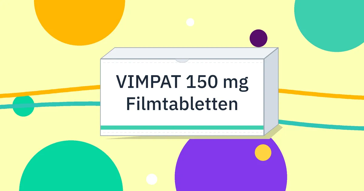 Symbolbild: Packung mit der Aufschrift VIMPAT 150 mg Filmtabletten (PZN 19101235) – Verfügbarkeit und Bezug in Apotheken in Frankfurt am Main