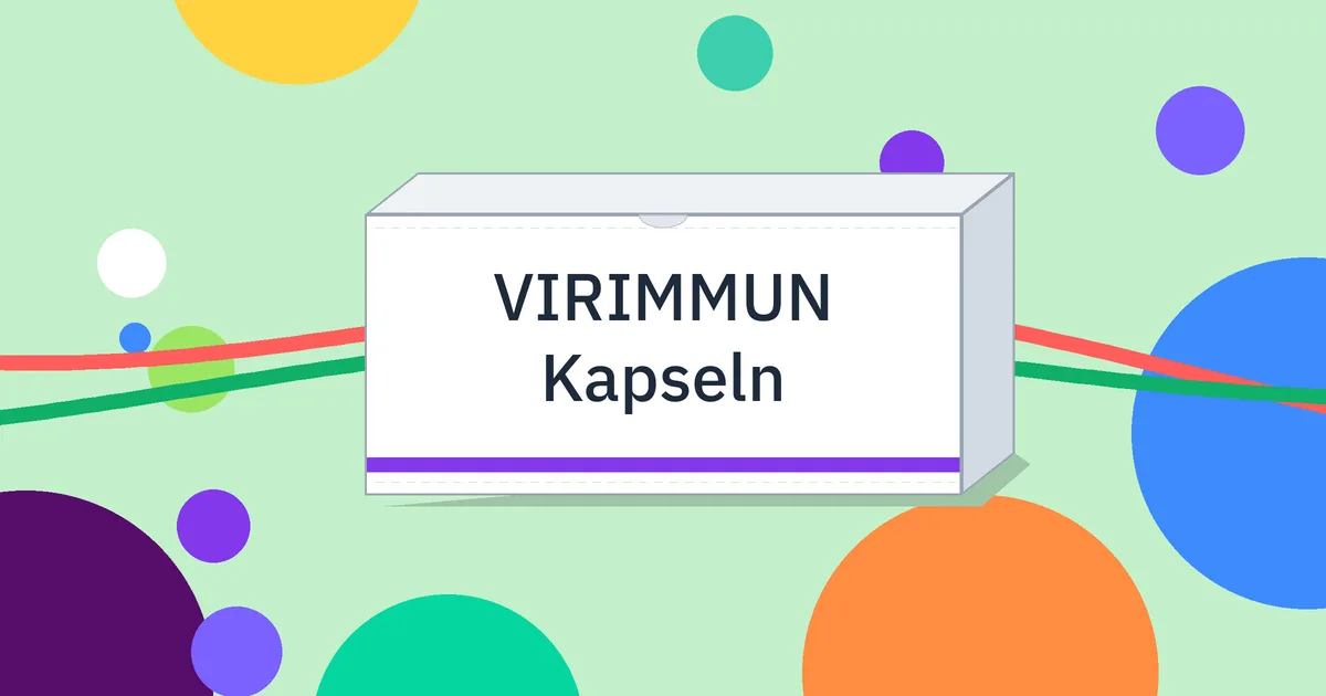 Symbolbild: Packung mit der Aufschrift VIRIMMUN Kapseln (PZN 18459041) – Verfügbarkeit und Bezug in Apotheken in Frankfurt am Main