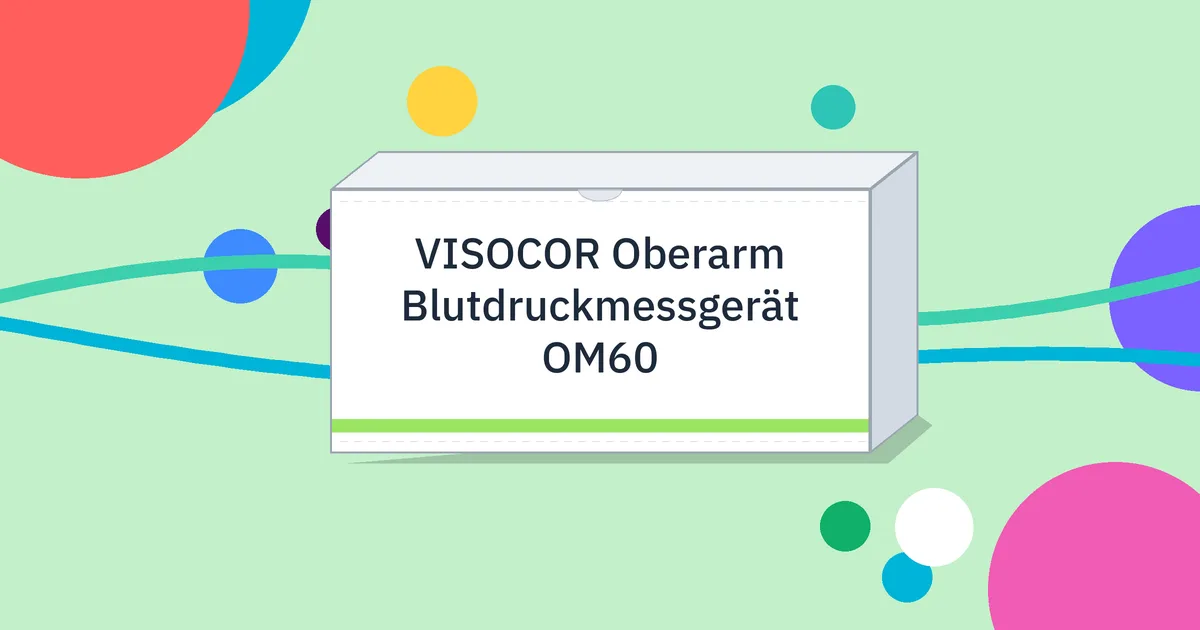 Symbolbild: Packung mit der Aufschrift VISOCOR Oberarm Blutdruckmessgerät OM60 (PZN 16259941) – Verfügbarkeit und Bezug in Apotheken in Frankfurt am Main
