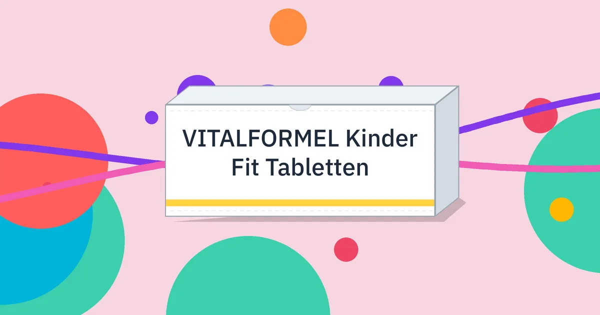 Symbolbild: Packung mit der Aufschrift VITALFORMEL Kinder Fit Tabletten (PZN 06798140) – Verfügbarkeit und Bezug in Apotheken in Frankfurt am Main