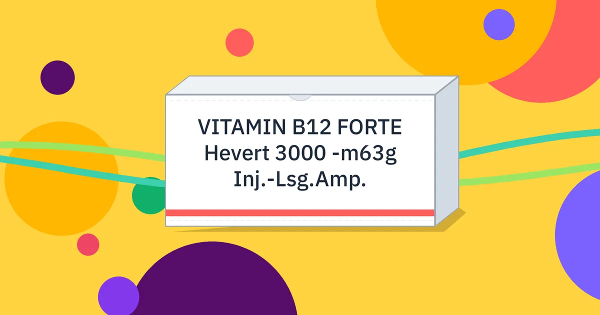 Symbolbild: Packung mit der Aufschrift VITAMIN B12 FORTE Hevert 3000 -m63g Inj.-Lsg.Amp. (PZN 19831815) – Verfügbarkeit und Bezug in Apotheken in Frankfurt am Main