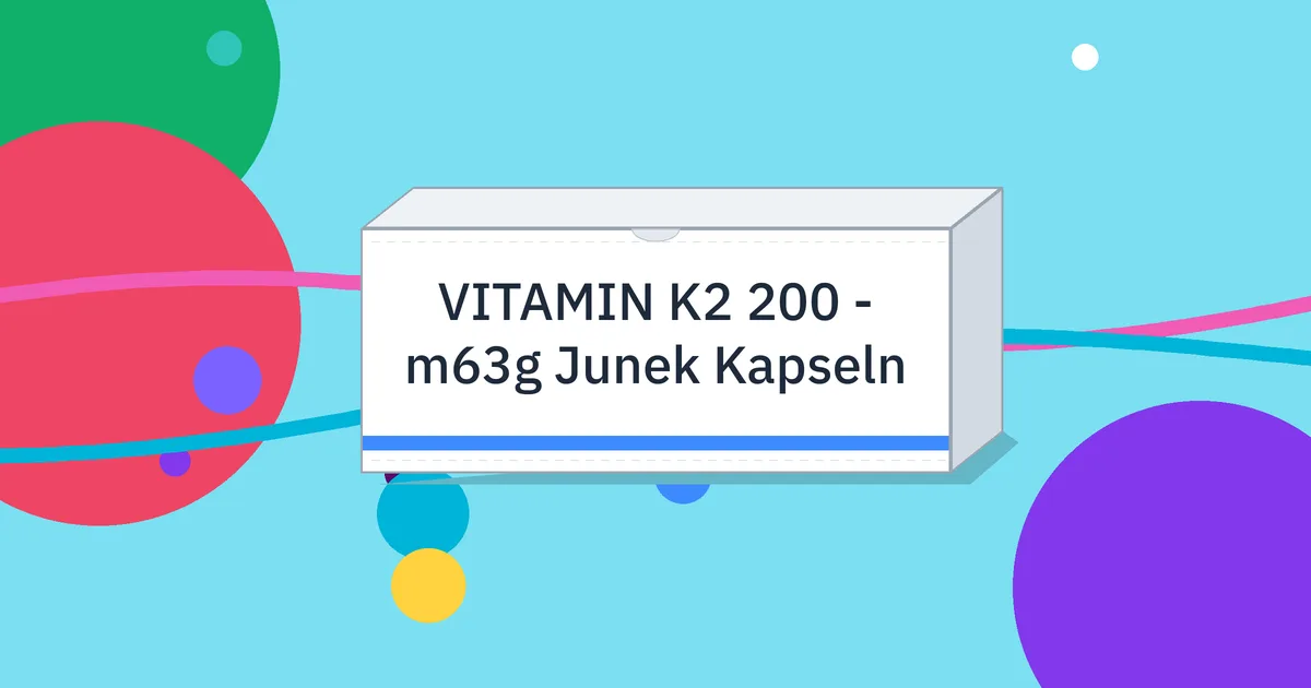 Symbolbild: Packung mit der Aufschrift VITAMIN K2 200 -m63g Junek Kapseln (PZN 16572388) – Verfügbarkeit und Bezug in Apotheken in Frankfurt am Main
