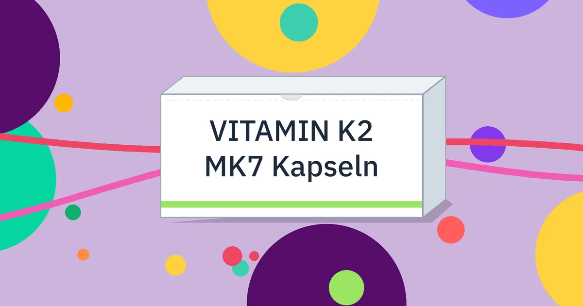Symbolbild: Packung mit der Aufschrift VITAMIN K2 MK7 Kapseln (PZN 11141703) – Verfügbarkeit und Bezug in Apotheken in Frankfurt am Main
